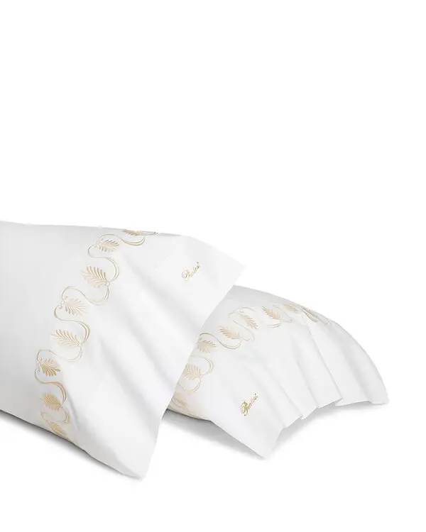 PRATESI Paolina Pillowcase, King, Set Of 2 - White/beige