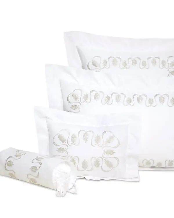 PRATESI Paolina Pillowcase, King, Set Of 2 - White/sage