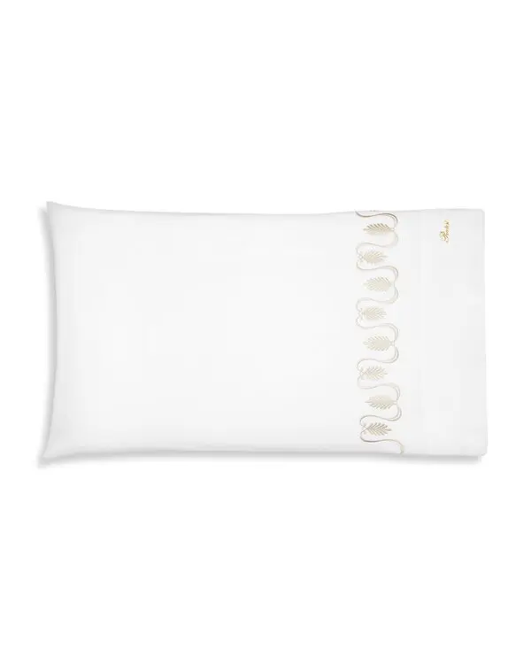 PRATESI Paolina Pillowcase, King, Set Of 2 - White/sage