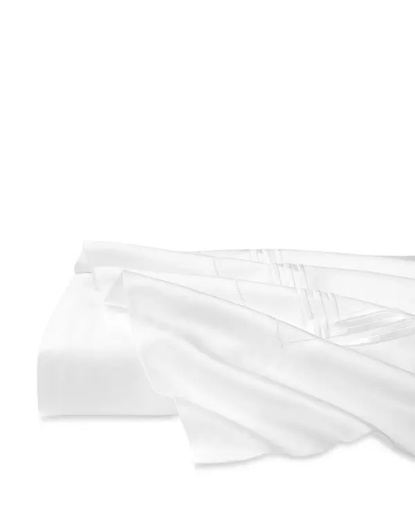 PRATESI Tre Righe Splendore Flat Sheet, Twin - White/white