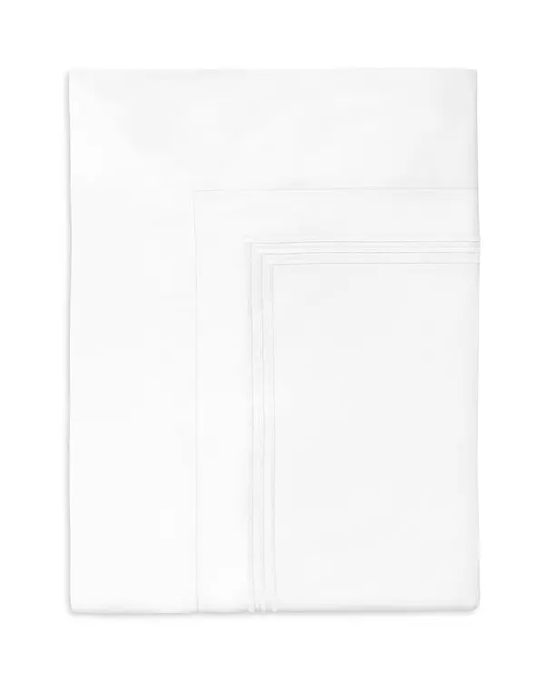 PRATESI Tre Righe Splendore Flat Sheet, King - White/white