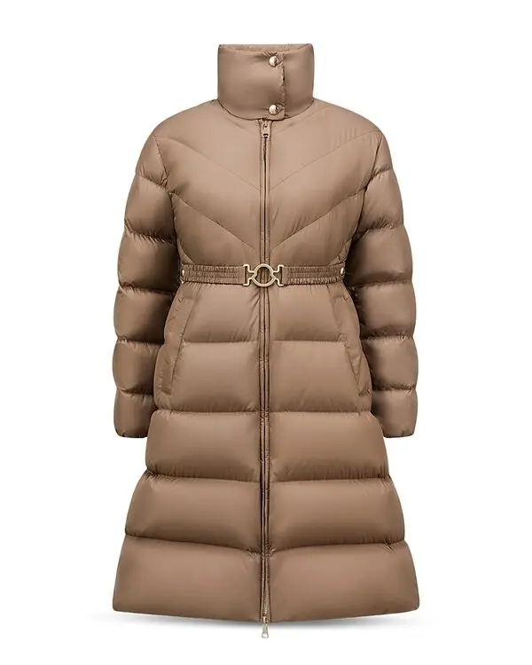 Moncler Long Down Coat - Light Beige