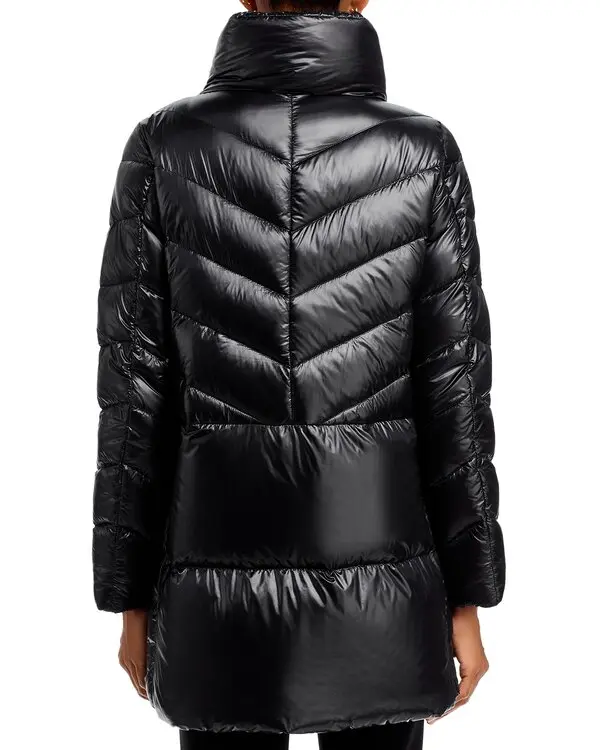 Herno A-line Chevron Quilted Coat