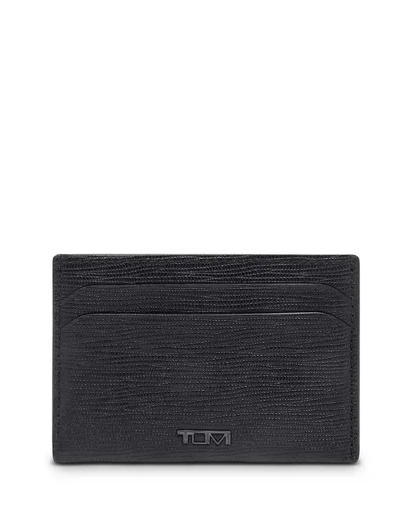 Tumi Nassau Slg Slim Leather Embossed Card Case - Black Embossed
