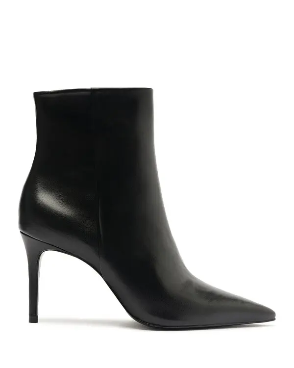 Schutz Mikki Pointed Toe High Heel Booties - Black