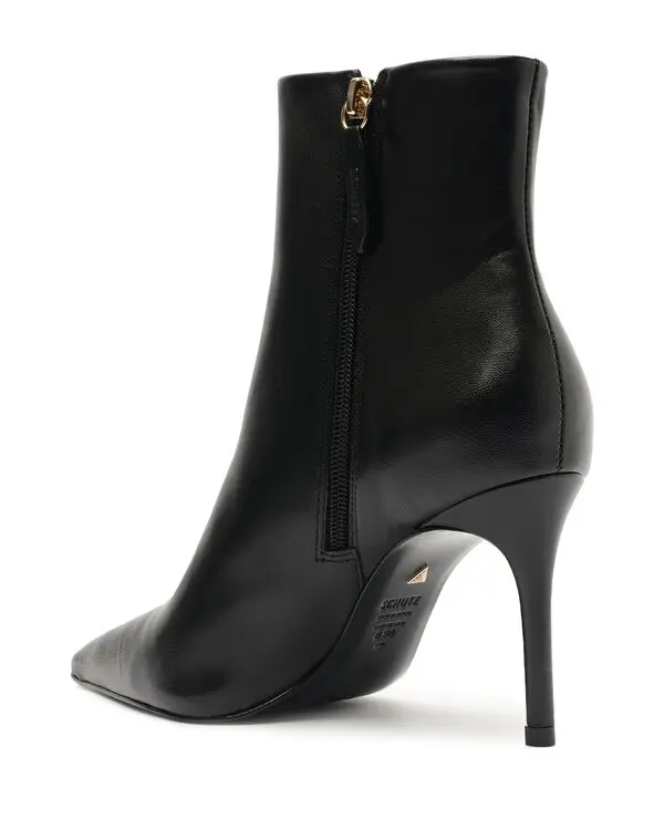 Schutz Mikki Pointed Toe High Heel Booties - Black