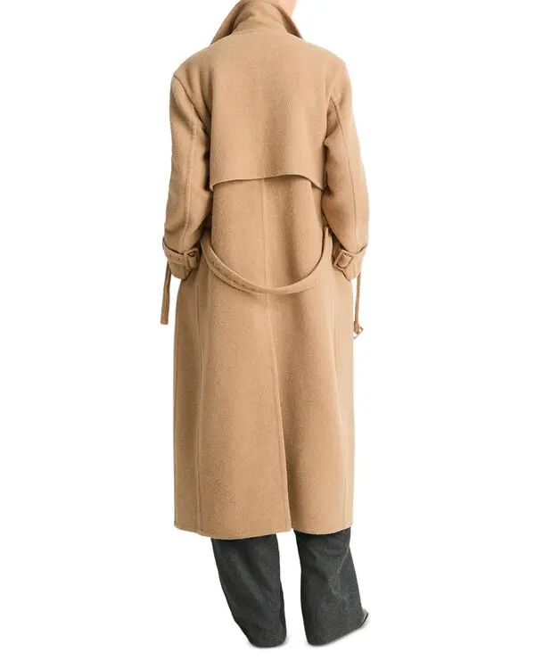 Vince Lofty Belted Long Trench Coat In Camel 65% Off Editorialist