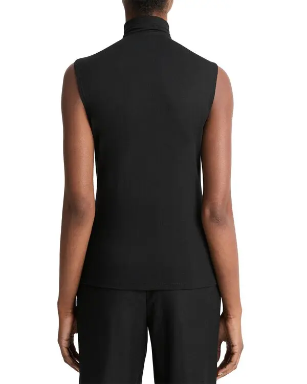 Vince Sleeveless Turtleneck Top - Black