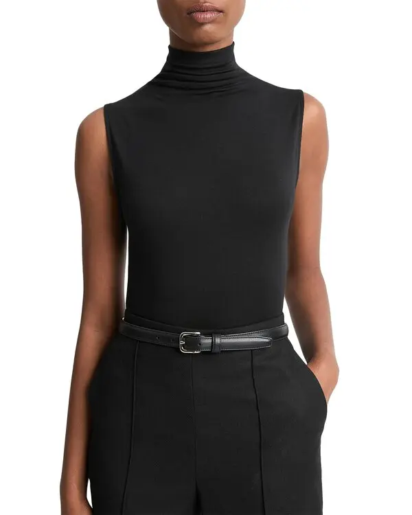 Vince Sleeveless Turtleneck Top - Black