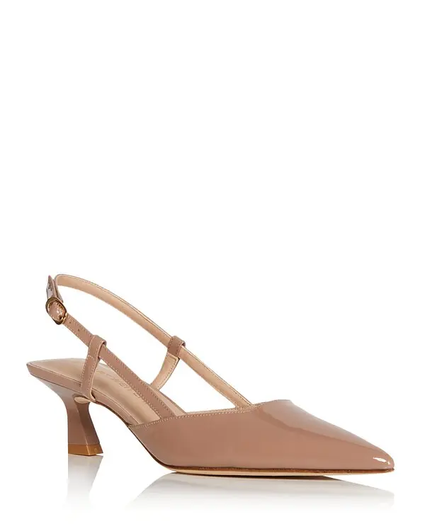 STUART WEITZMAN Vinnie 50 Slingback Kitten Heels - Fawn