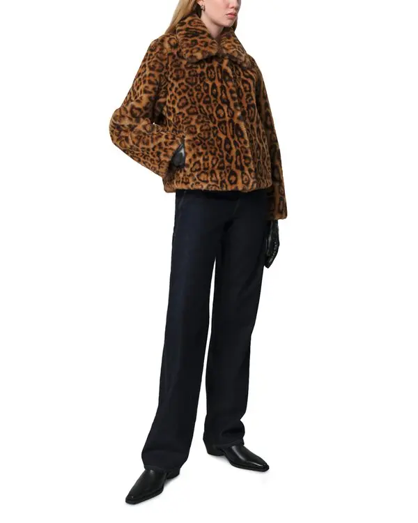 Apparis Elis Print Faux Fur Jacket - Leopard