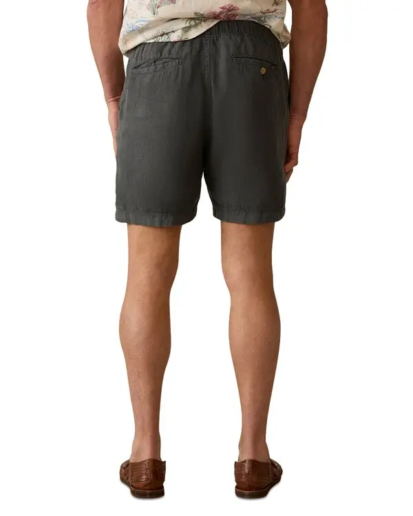 Faherty Brand Essential 6.5" Linen Shorts - Washed Black