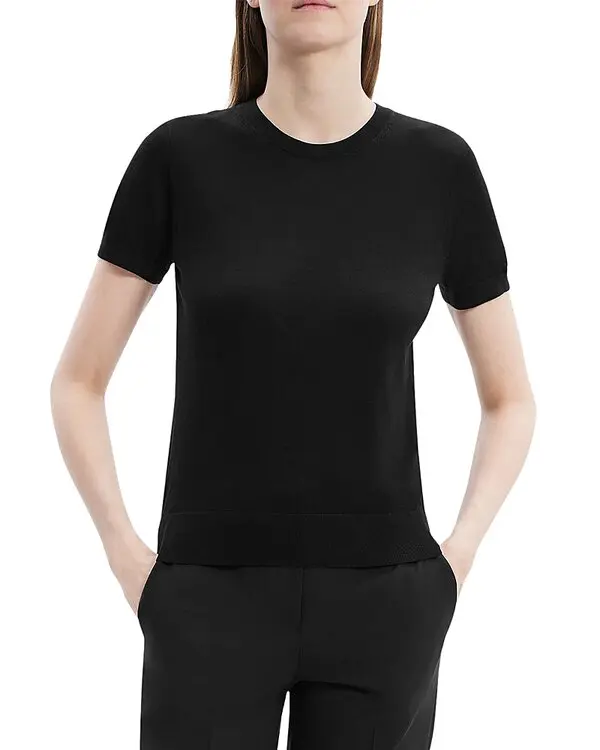 Theory Lightweight Wool Top - Black