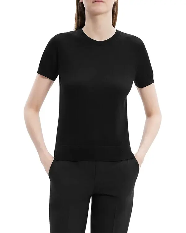Theory Lightweight Wool Top - Black