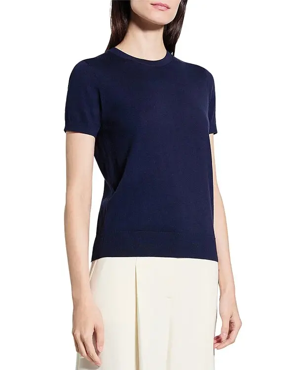 Theory Lightweight Wool Top - Deep Navy
