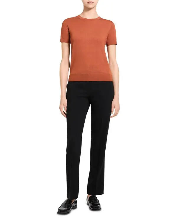 Theory Lightweight Wool Top - Umber