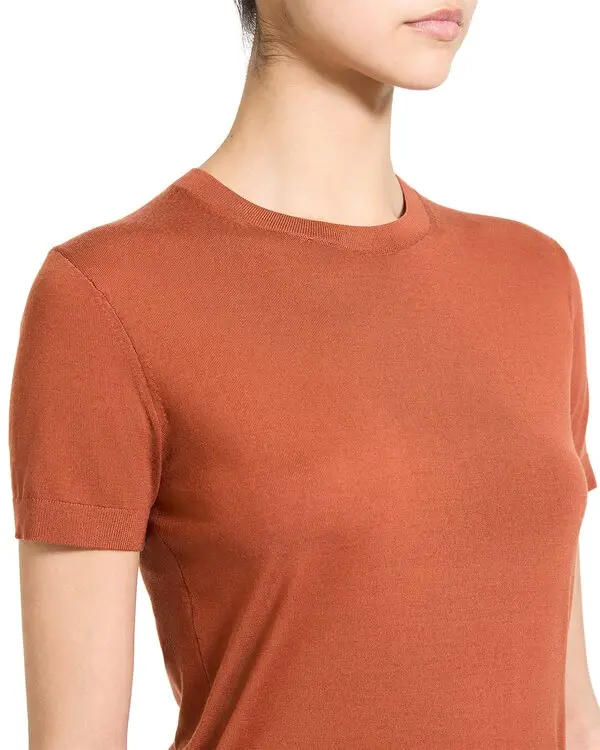Theory Lightweight Wool Top - Umber