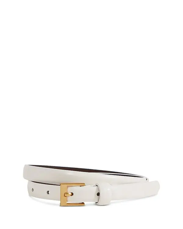 REISS Skinny Waist Belt - Off White