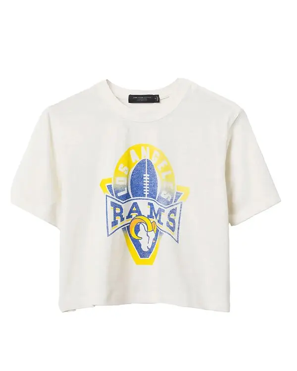 Junk Food Clothing Nfl Los Angeles Rams Mock Neck Crop Tee - White