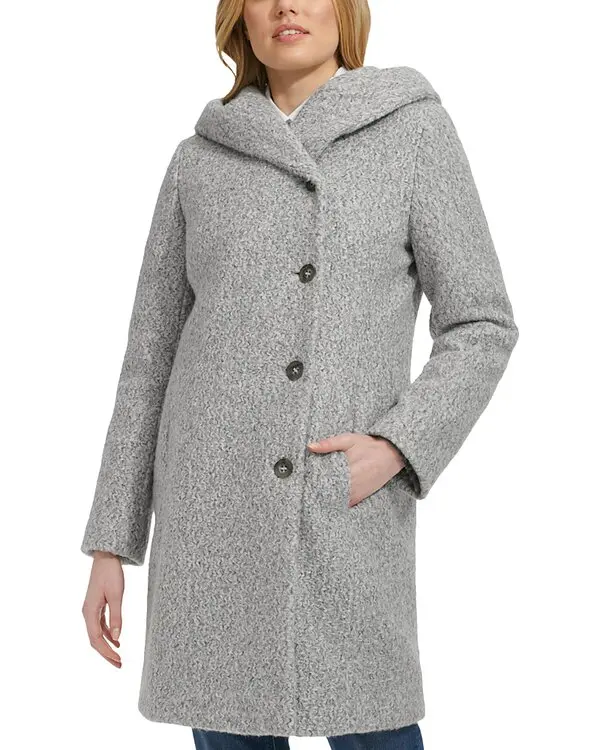 Cole Haan Hooded Boucle Coat
