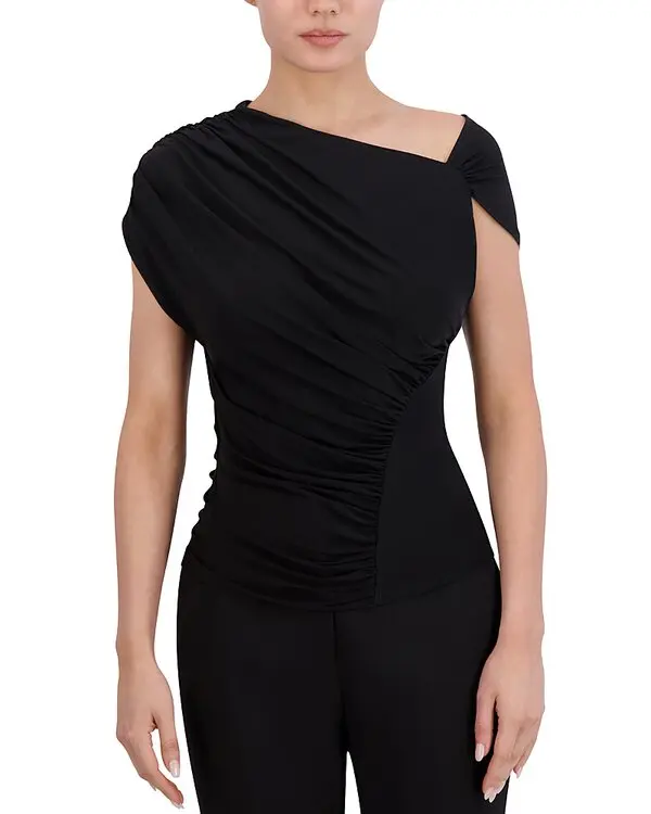 Bcbgmaxazria Asymmetrical Cap Sleeve Top
