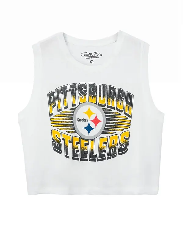 Junk Food Clothing Nfl Pittsburgh Steelers Tank Top - White