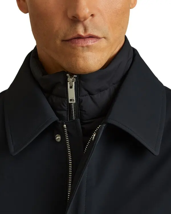 REISS Logan Hybrid Overcoat - Navy