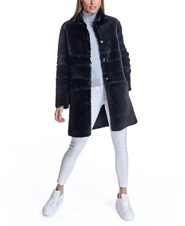 MAXIMILIAN Reversible Shearling Shortcoat - Black