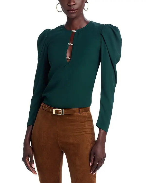 Generation Love Avalon Puff Sleeve Blouse With Embellished Keyhole