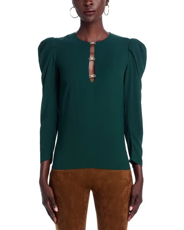 Generation Love Avalon Puff Sleeve Blouse With Embellished Keyhole