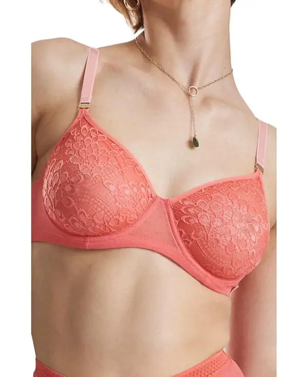 PEACHAUS Betula Recycled-tulle Underwired Balconette Bra - Canyon Peach