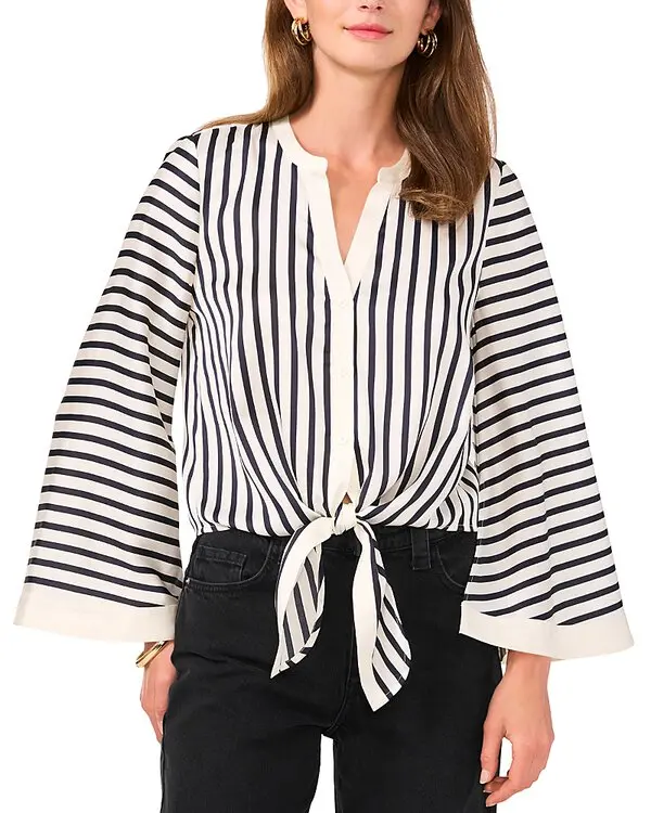 Vince Camuto Striped Button-front Shirt - Obsidian