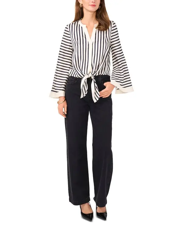 Vince Camuto Striped Button-front Shirt - Obsidian