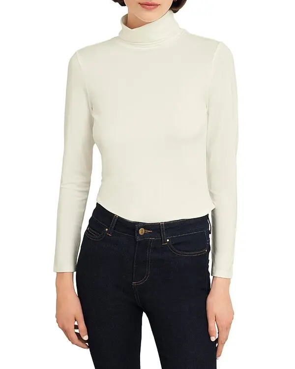 Hobbs London Mischa Roll Neck Top In Hobbs Ivory 25% Off