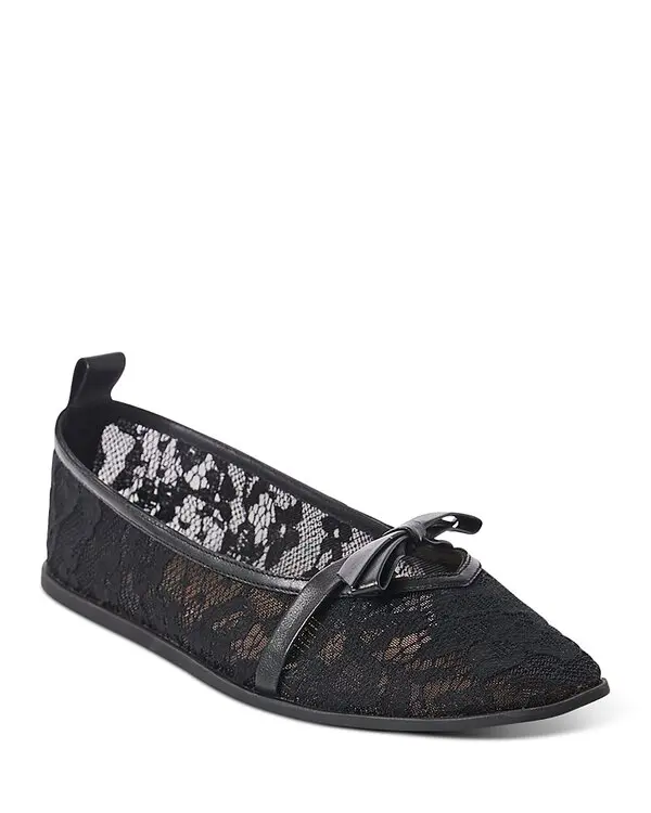 Free People Mesh Bow Flats - Black