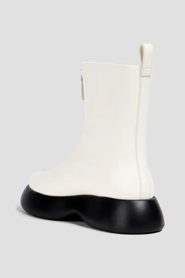 3.1 Phillip Lim Leather Platform Ankle Boots - Off-white