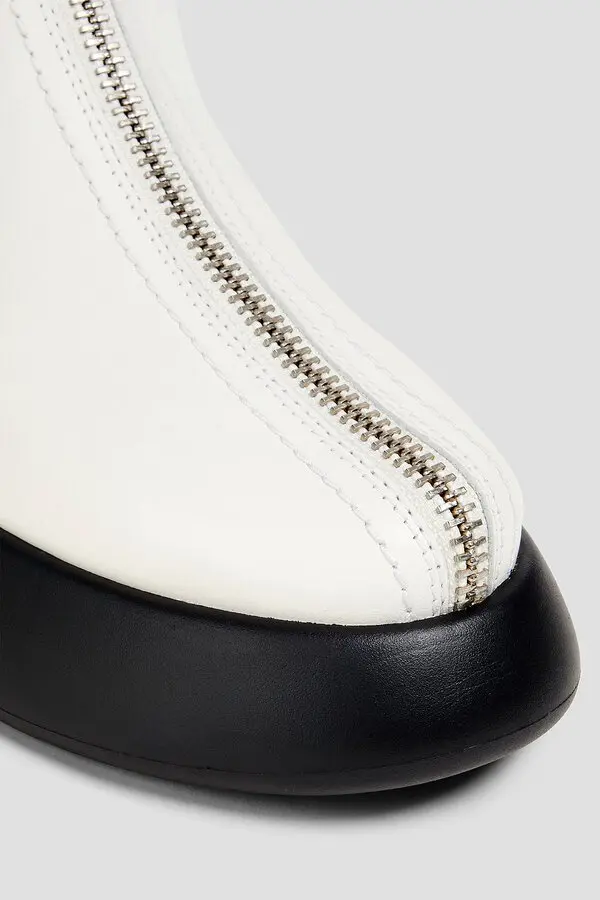 3.1 Phillip Lim Leather Platform Ankle Boots - Off-white