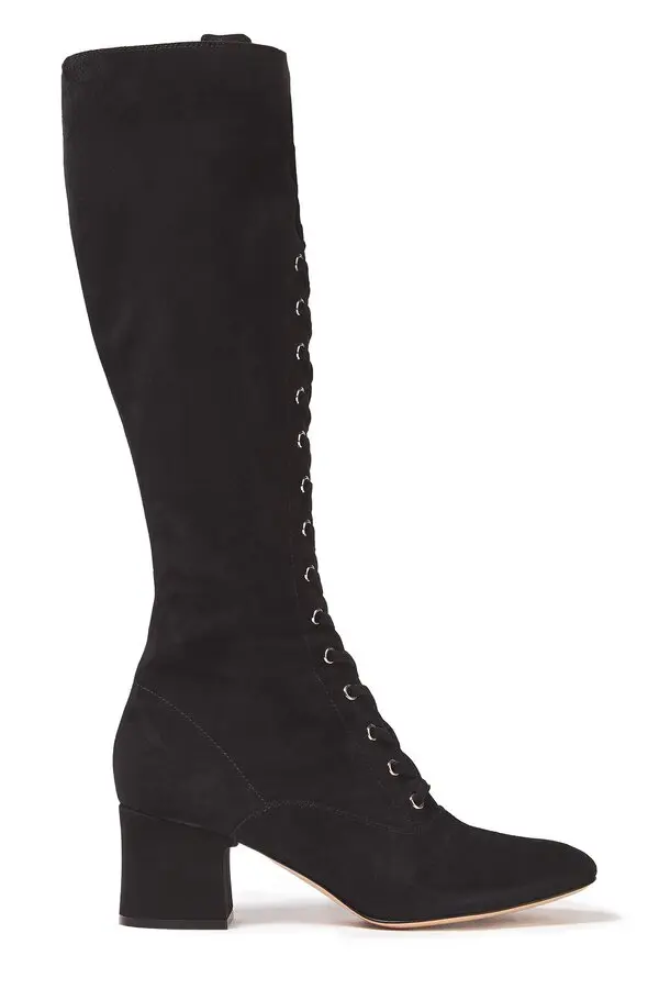 GIANVITO ROSSI Lace-up Suede Knee Boots