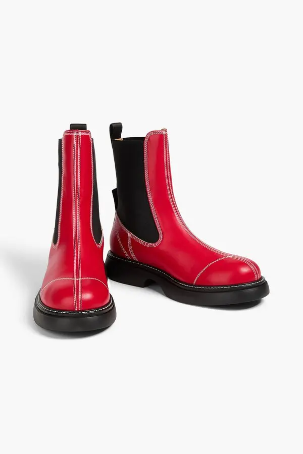 GANNI Chelsea Boots - Red