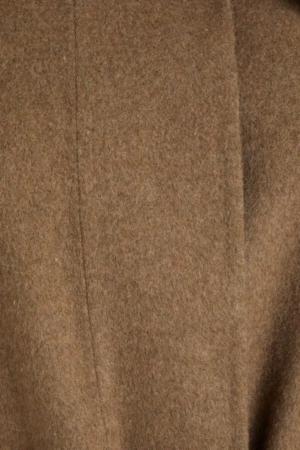 GANNI Belted Wool-blend Coat - Taupe
