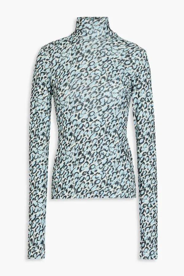 Nanushka Leopard-print Turtleneck Top