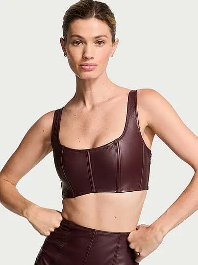 Victoria's Secret Very Sexy Faux Leather Mini Corset Top - Red