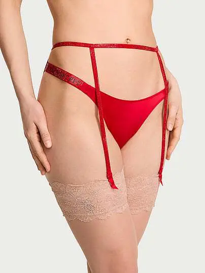 Victoria's Secret Dream Angels Twinkle Strap Garter Belt - Red