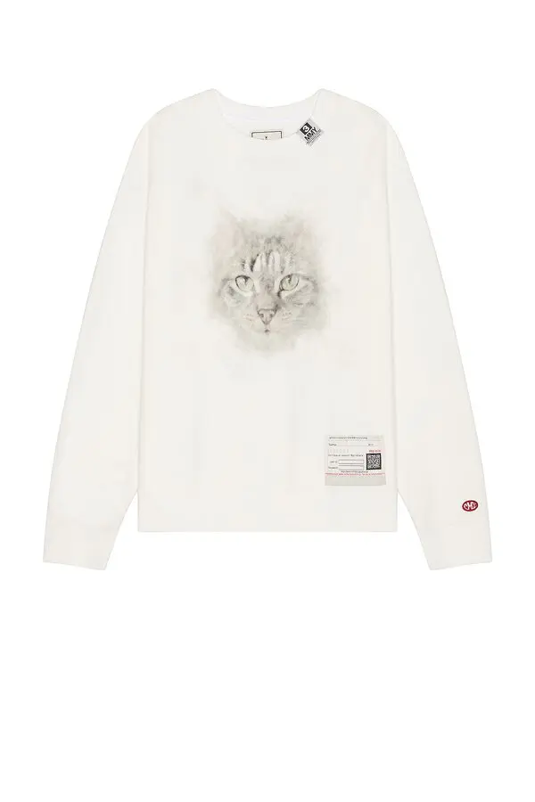 Mihara Yasuhiro Cat Printed Pullover In White - 55% Off | Editorialist