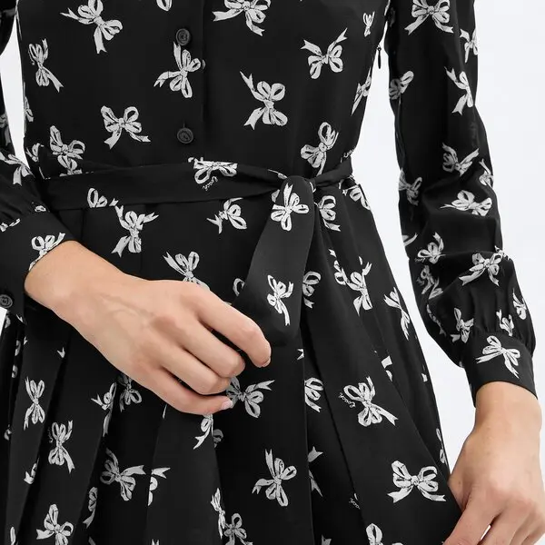 coach silk dress Bow Print Silk Dress | Ready to Wear | Coach