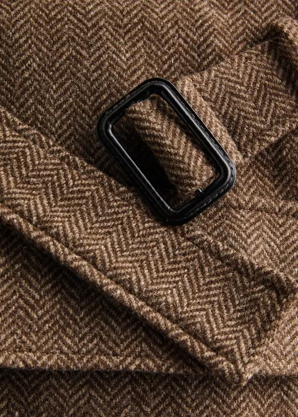 Oliver Spencer Grandpa Herringbone Wool Coat