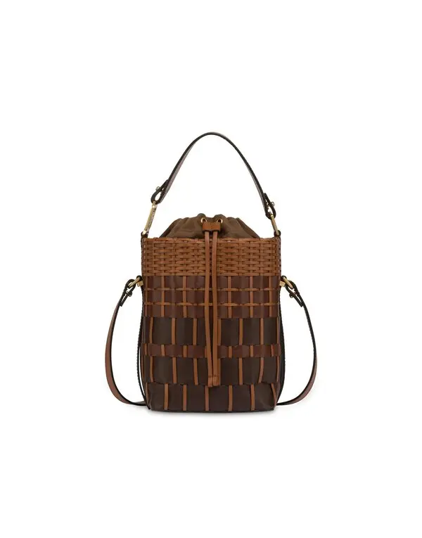 Alberta Ferretti Braided Calfskin Bucket Bag