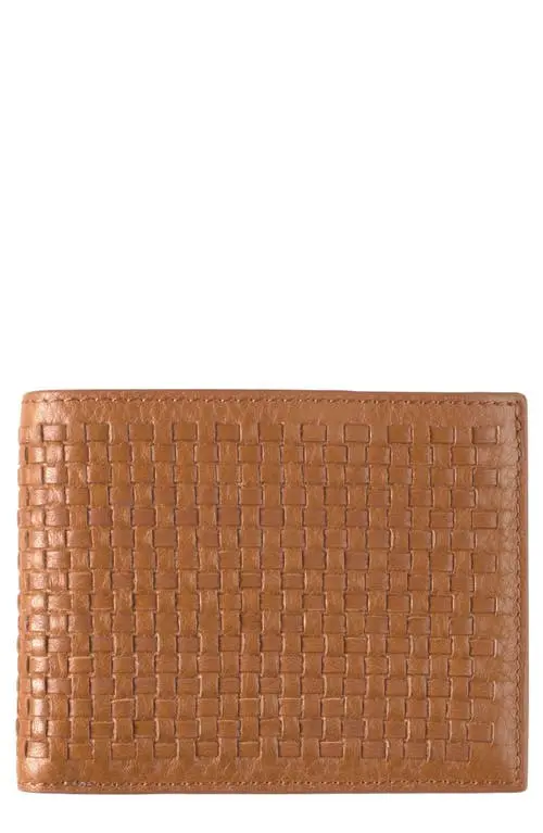Johnston & Murphy Kingston Woven Leather Bifold Wallet - Brown