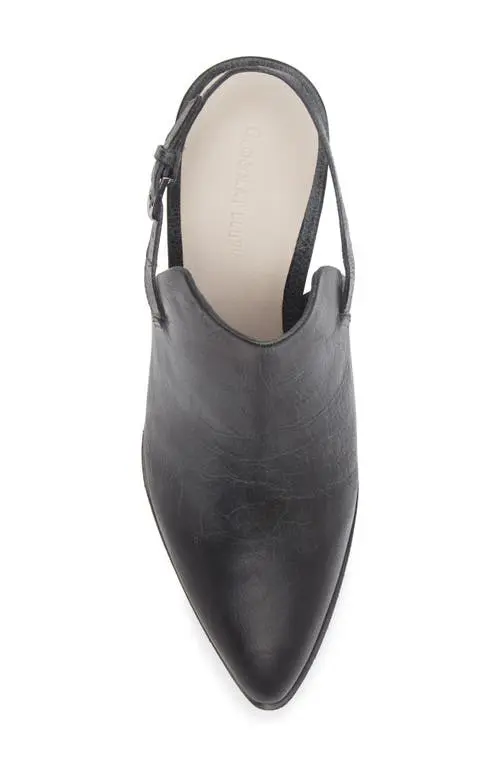 CHOCOLAT BLU Eldorado Slingback Mule - Black Leather