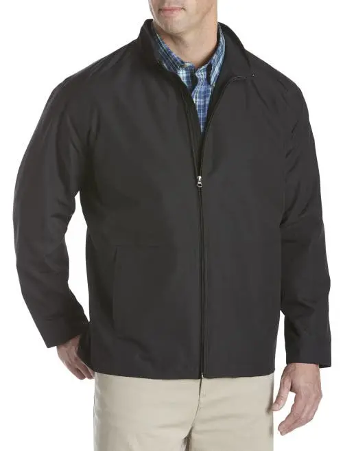 HARBOR BAY BY DXL Big & Tall Water- & Wind-resistant Bomber - Black